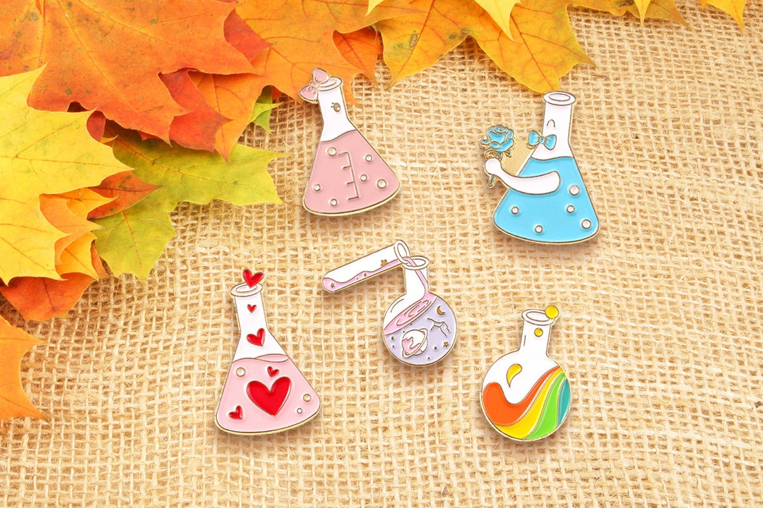 Chemistry Beaker Tube Enamel Pin Science Badge Display Cute Collar Pin ...