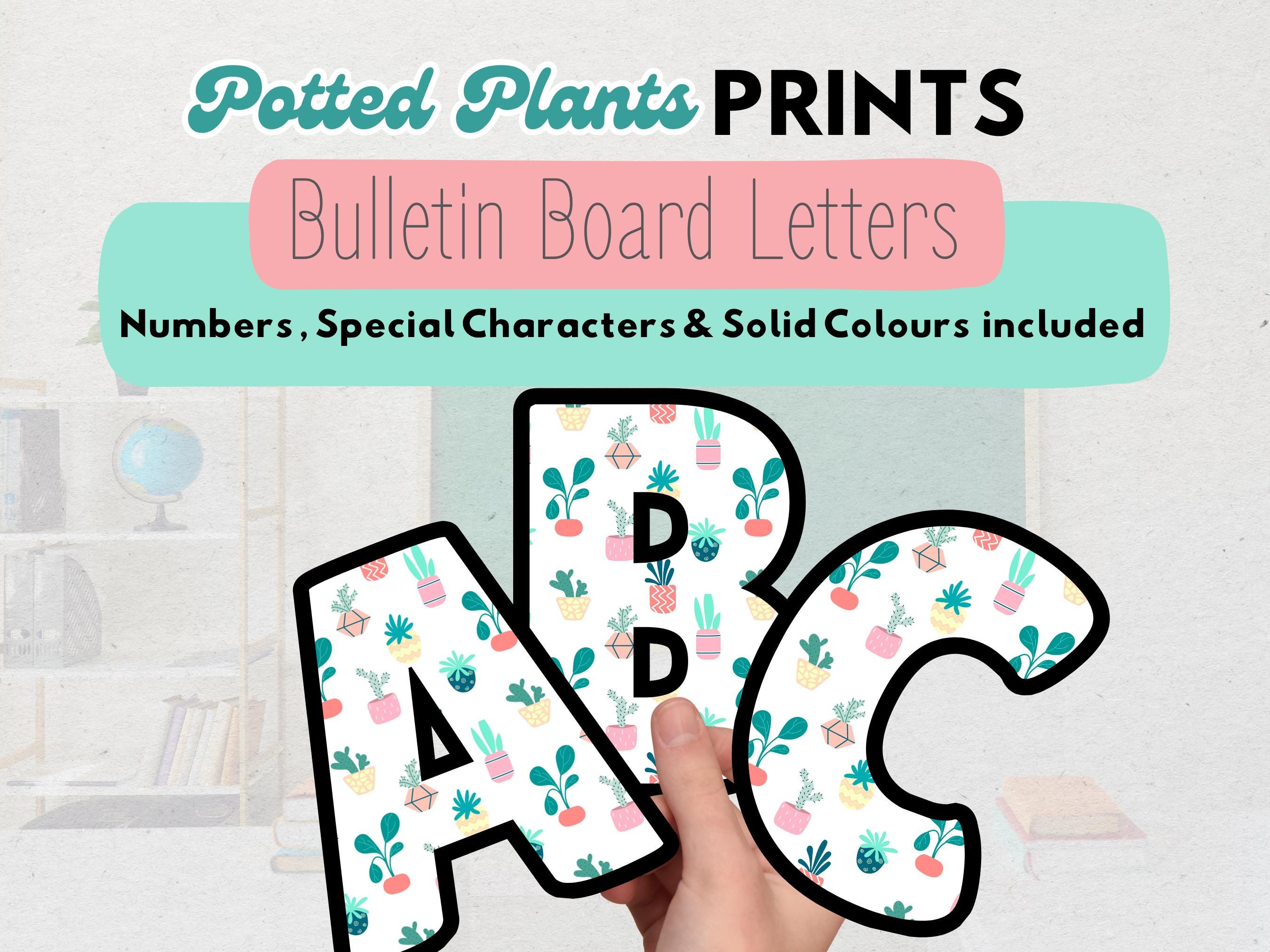Potted Plants Bulletin Board Letters, Boho Classroom Decor (printable ...
