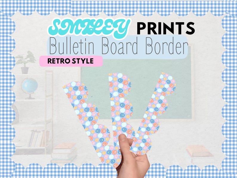 Smiley Face Bulletin Board Border Retro Classroom Decor Printable ...
