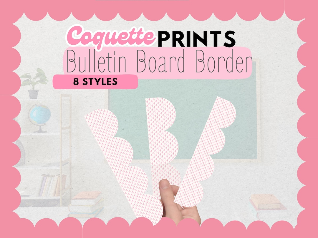 Coquette Bulletin Board Border 8 Printable Pink Scallop Styles ...