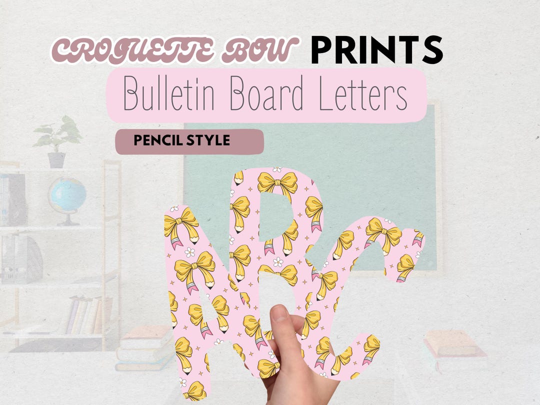 Coquette Bow Bulletin Board Letters Back to School Classroom Decor ...