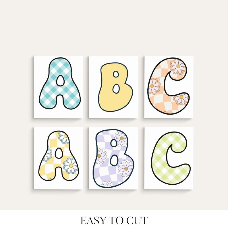 Groovy Bulletin Board Letters A-Z | Printable Alphabet, Numbers ...