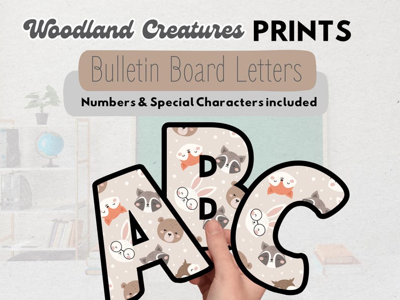 Woodland Animals Bulletin Board Letters, Classroom Decor (PDF) - Etsy