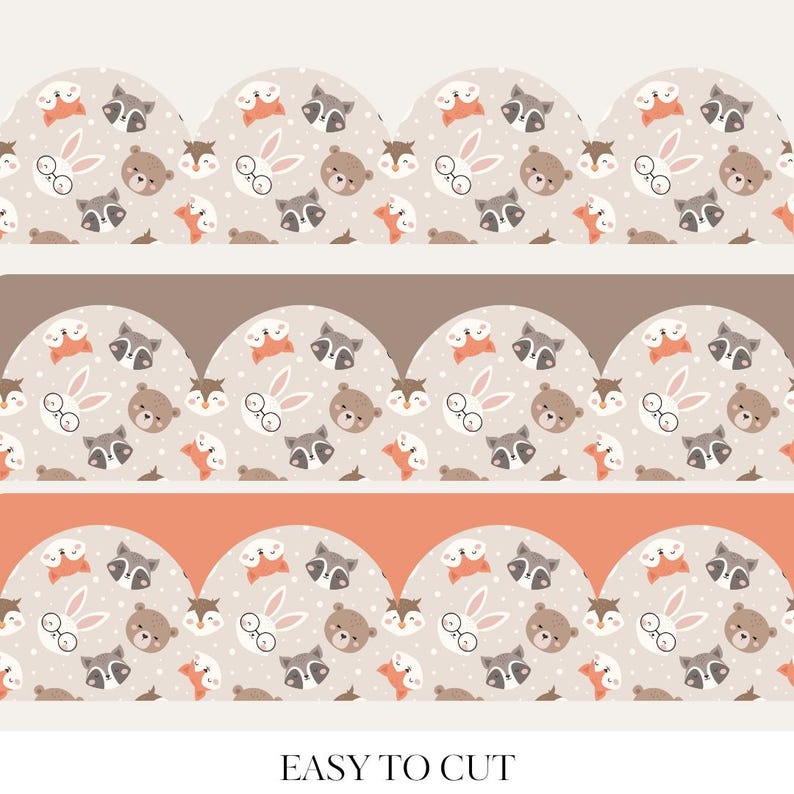 Woodland Themed Bulletin Board Borders Forest Animal Classroom Decor ...