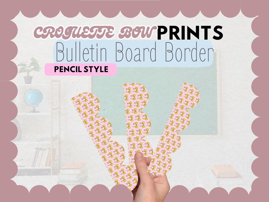 Coquette Bow Bulletin Board Border Pink Classroom Trim Printable ...
