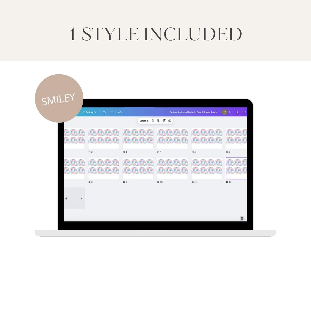 Smiley Face Bulletin Board Border Retro Classroom Decor Printable ...