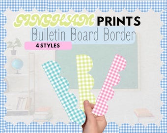 Pastel Picnic Bulletin Board Borders - PASTEL GINGHAM - Etsy