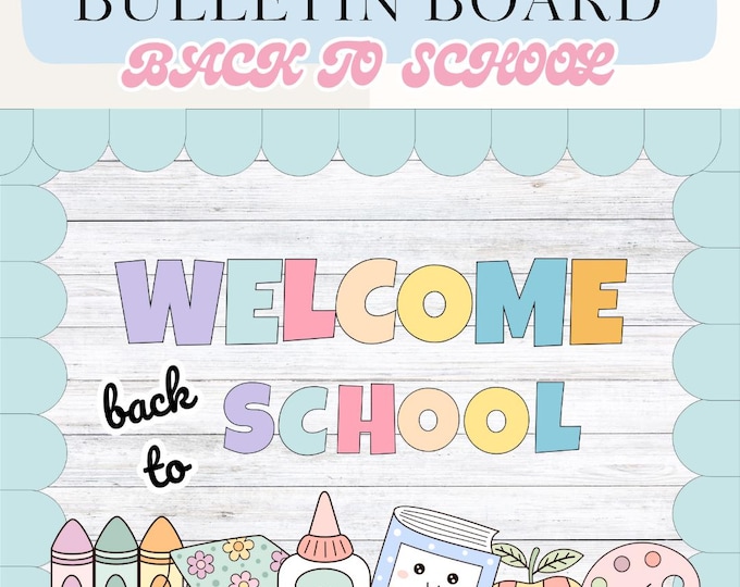 Retro Back to School Bulletin Board Kit Welcome Letters, Bunting ...