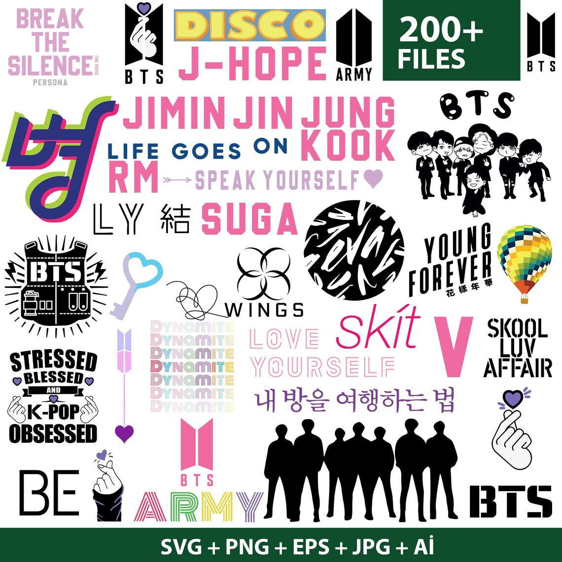 BTS Svg Bundle, Bts Png, Bts Svg Files for Cricut, Bt21 Svg, Instant ...