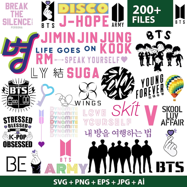 BTS Svg Bundle, Bts Png, Bts Svg Files for Cricut, Bt21 Svg, Instant ...