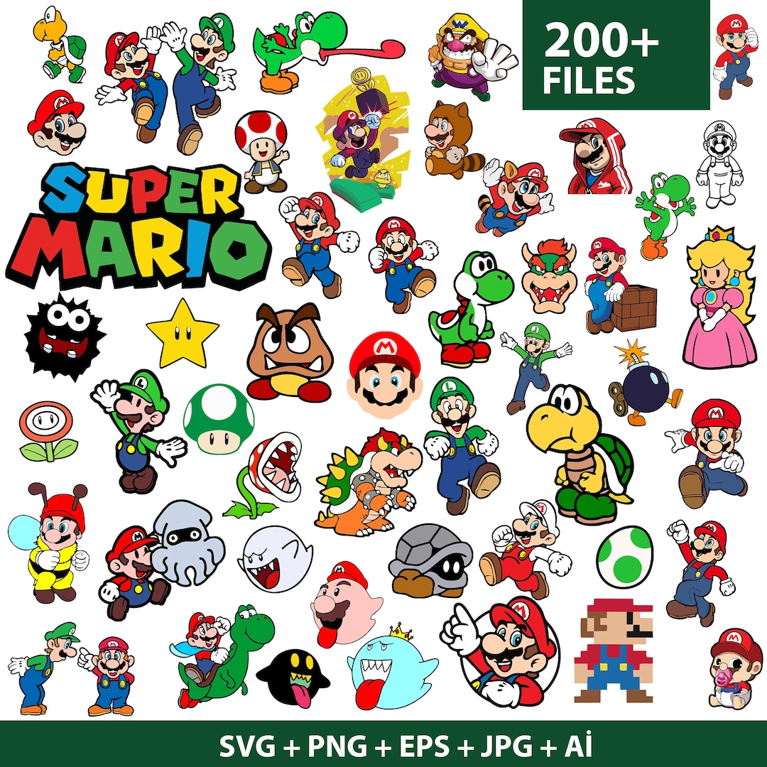 Super Mario Svg, Mario Svg Files for Cricut, Mario Family Svg Files ...