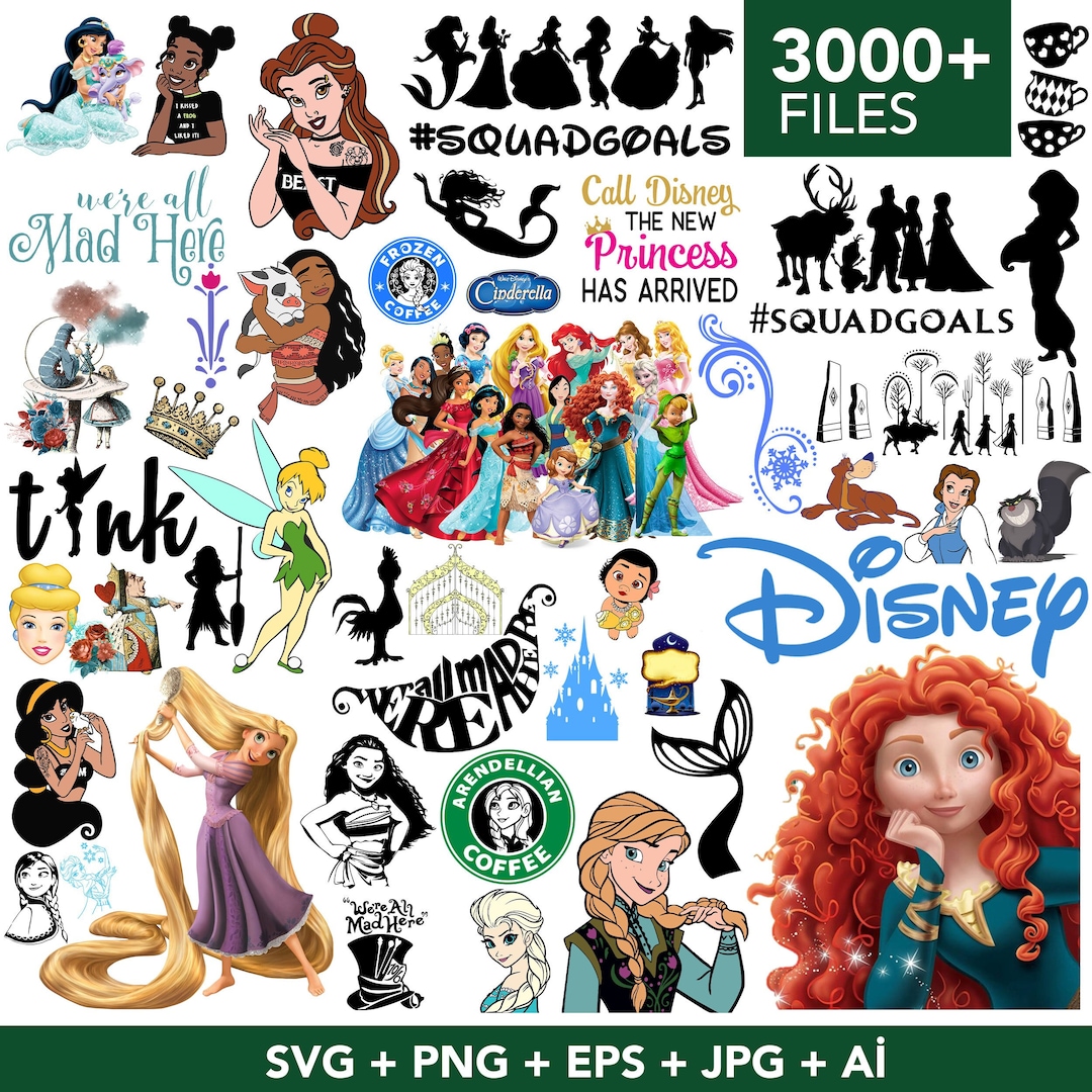 Princesses Clipart Bundle, Princesses Svg Cut Files for Cricut ...