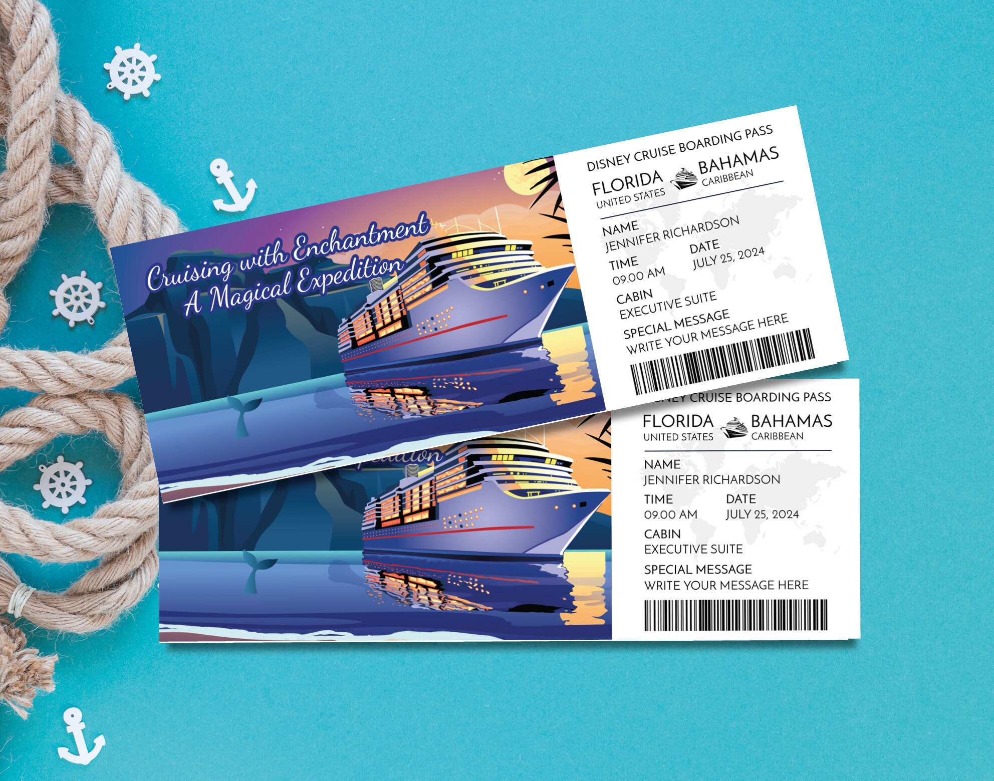 Editable Boarding Pass Cruise Template, Printable Cruise Ticket ...