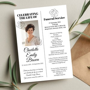 Editable Simple Funeral Program, Printable Template Corjl, Celebration ...