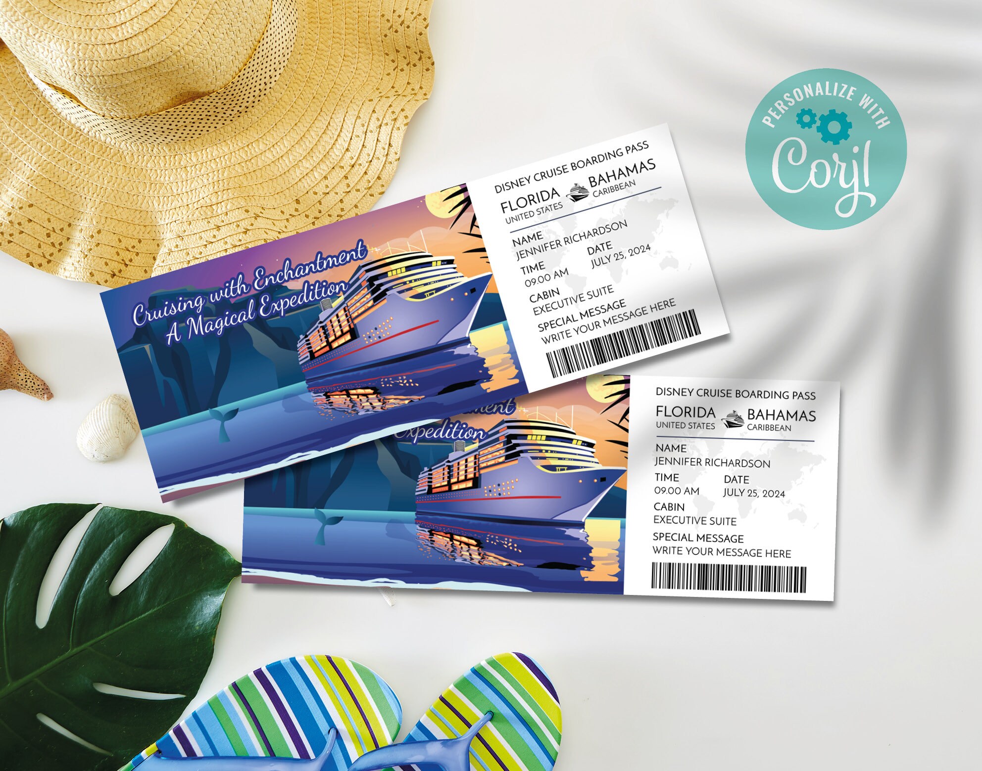 Editable Boarding Pass Cruise Template, Printable Cruise Ticket ...