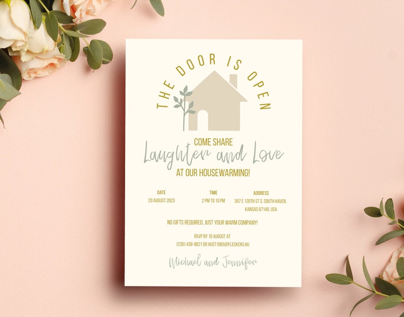 Editable Housewarming Party Invitation Printable Template Corjl, Modern ...
