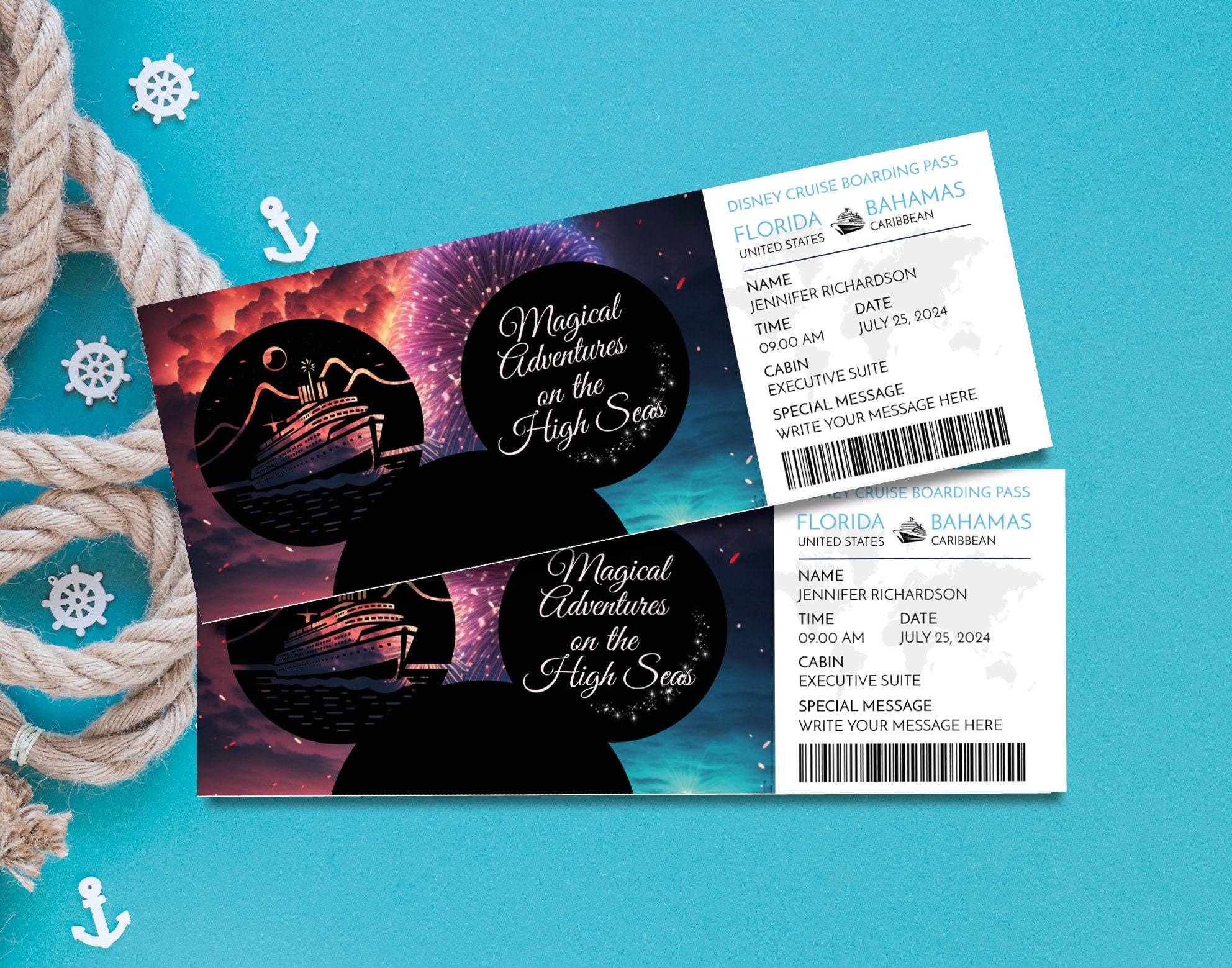 Editable Boarding Pass Cruise Template, Printable Cruise Ticket ...