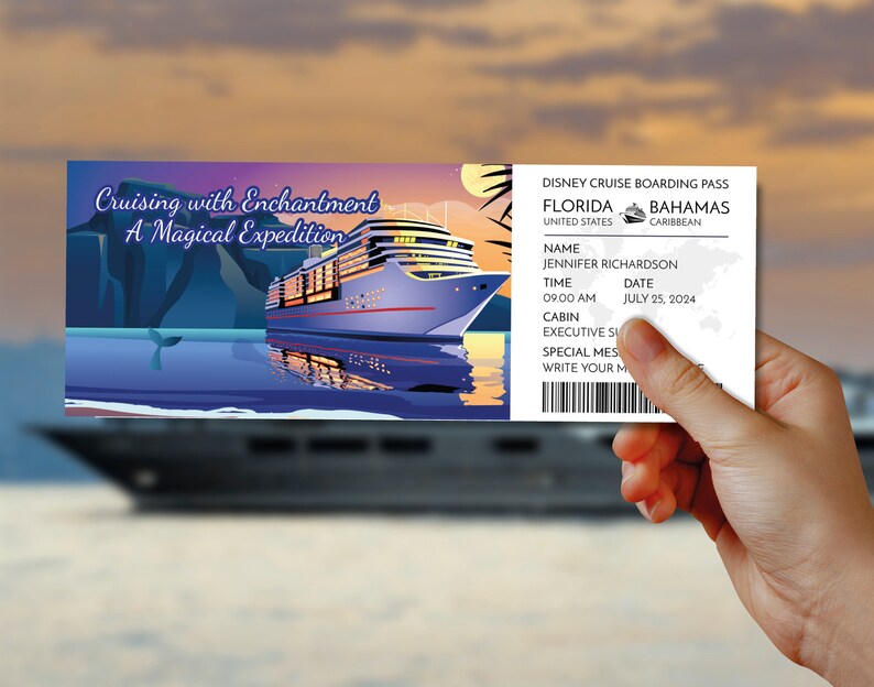 Editable Boarding Pass Cruise Template, Printable Cruise Ticket ...