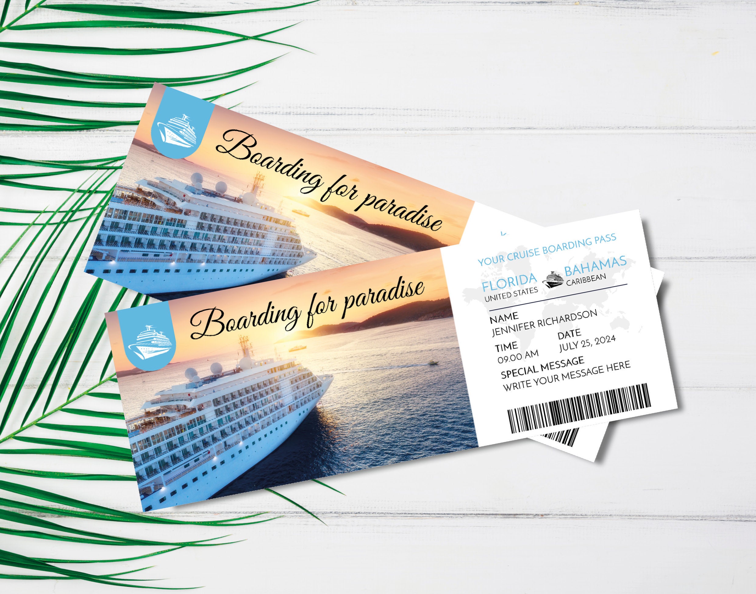 Editable Boarding Pass Cruise Template, Printable Cruise Ticket ...
