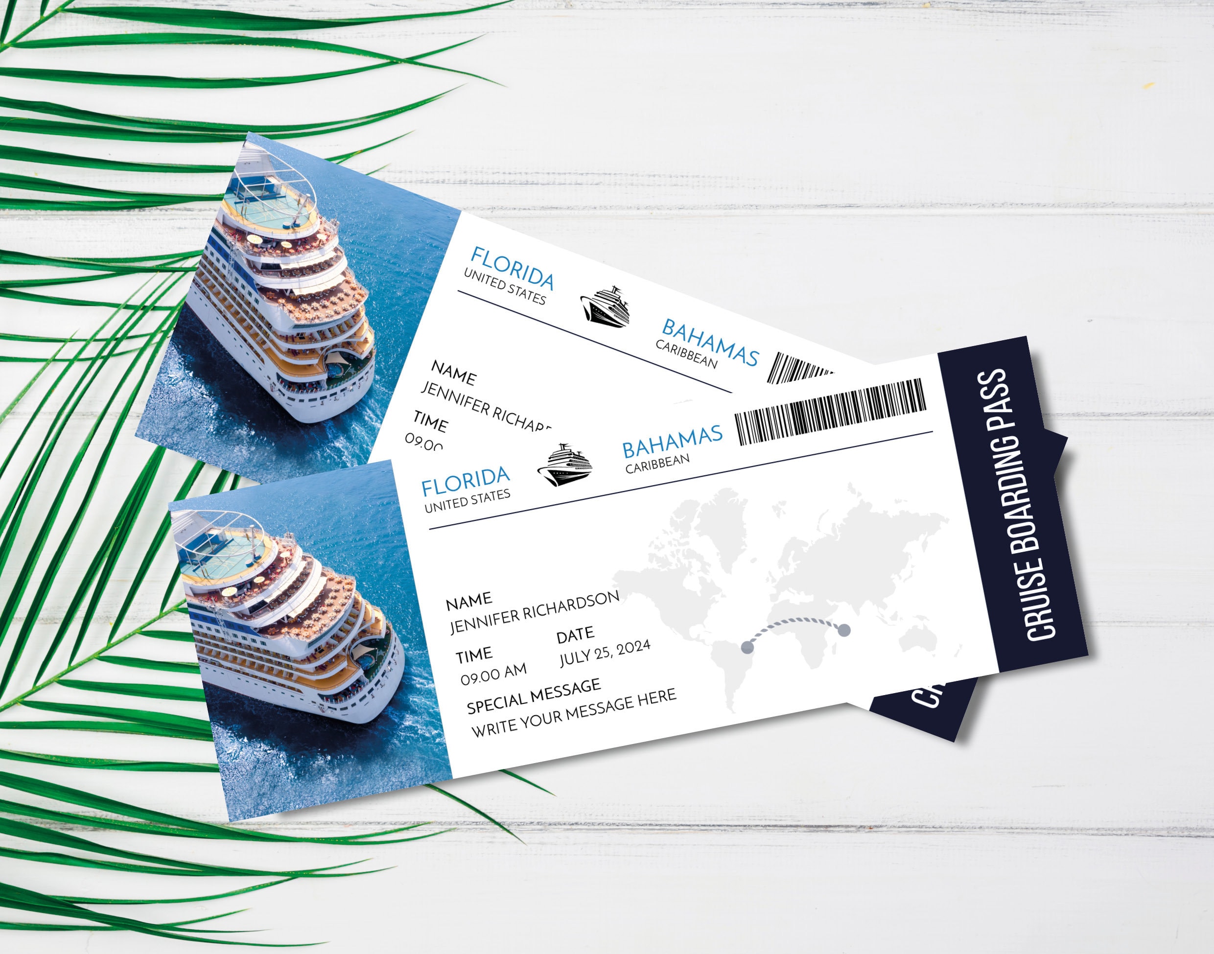 Editable Boarding Pass Cruise Template, Printable Cruise Ticket ...