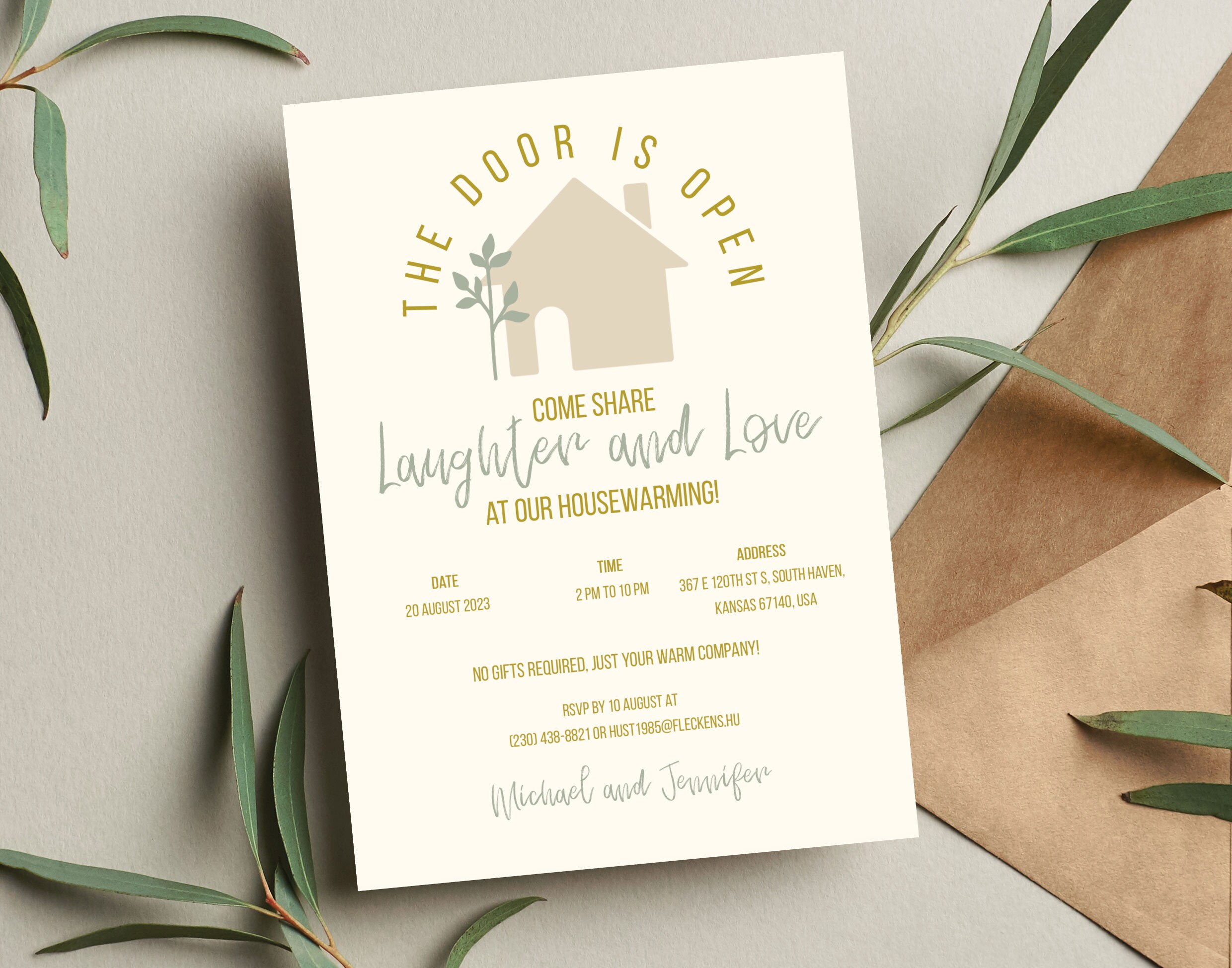 Editable Housewarming Party Invitation Printable Template Corjl, Modern ...