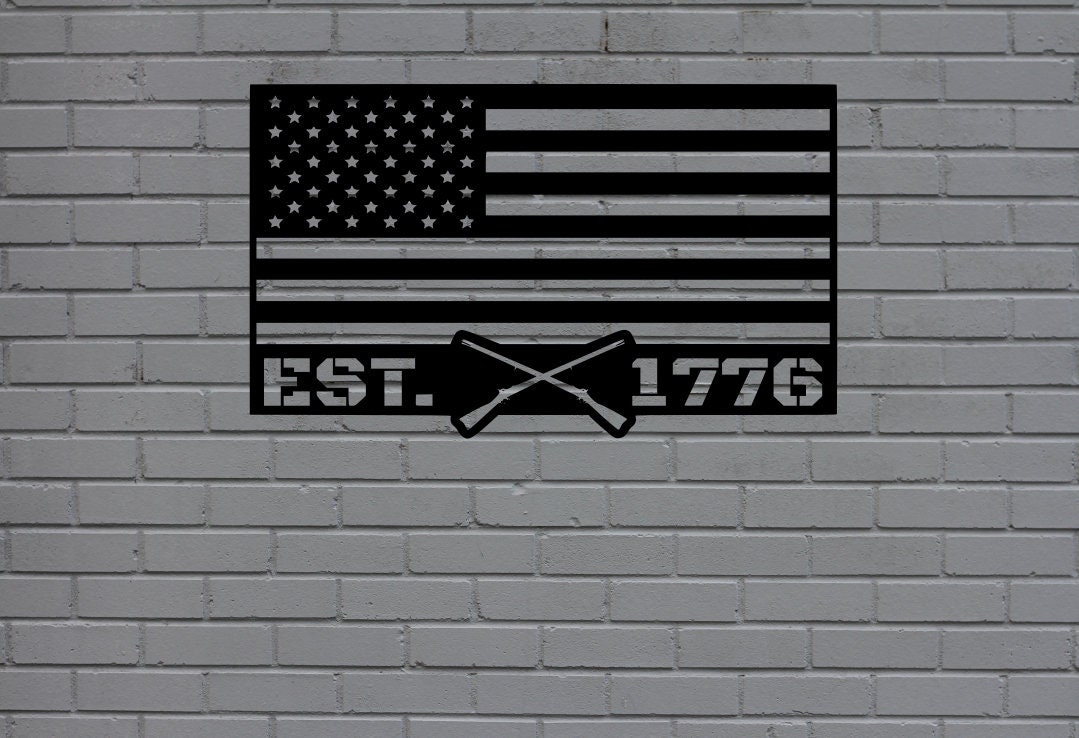 EST. 1776 American Flag Metal Wall Art - Etsy