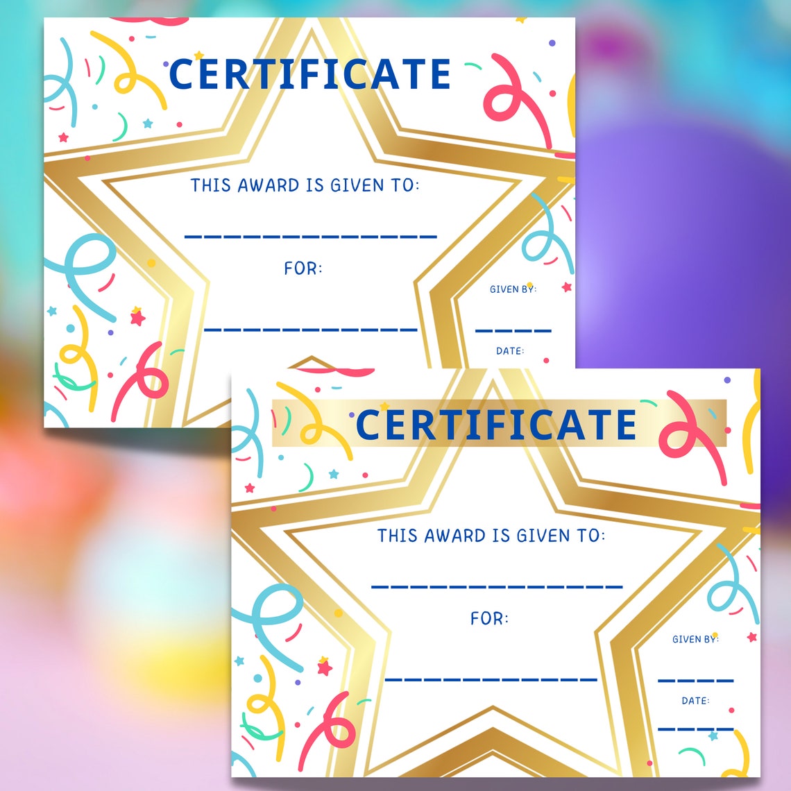 Awards Certificate for Printing, Recognition Certificate, Class ...