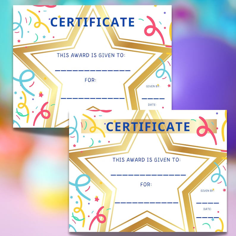 Awards Certificate for Printing, Recognition Certificate, Class ...