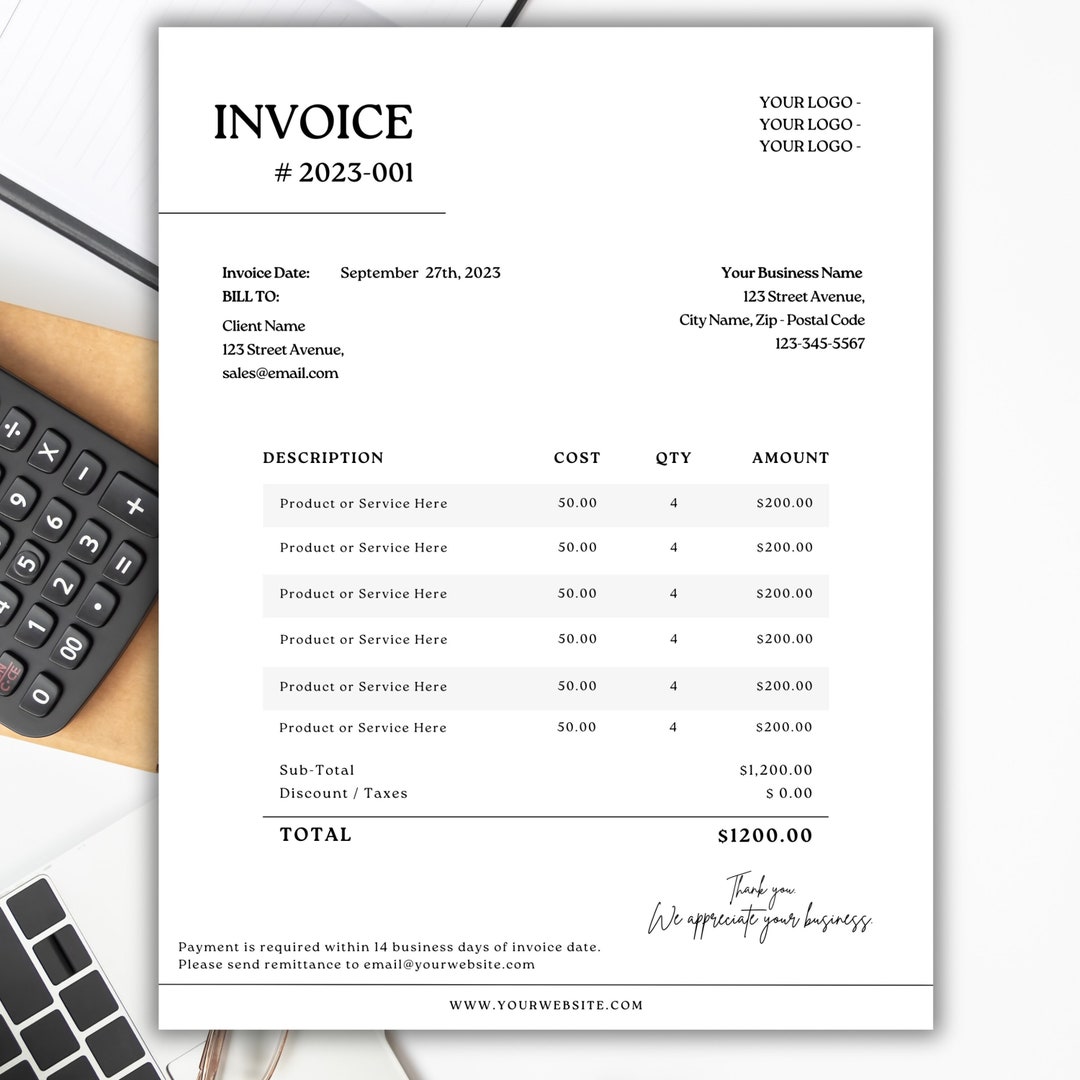 Invoice Template Download, Canva Invoice Template, Business Invoice ...