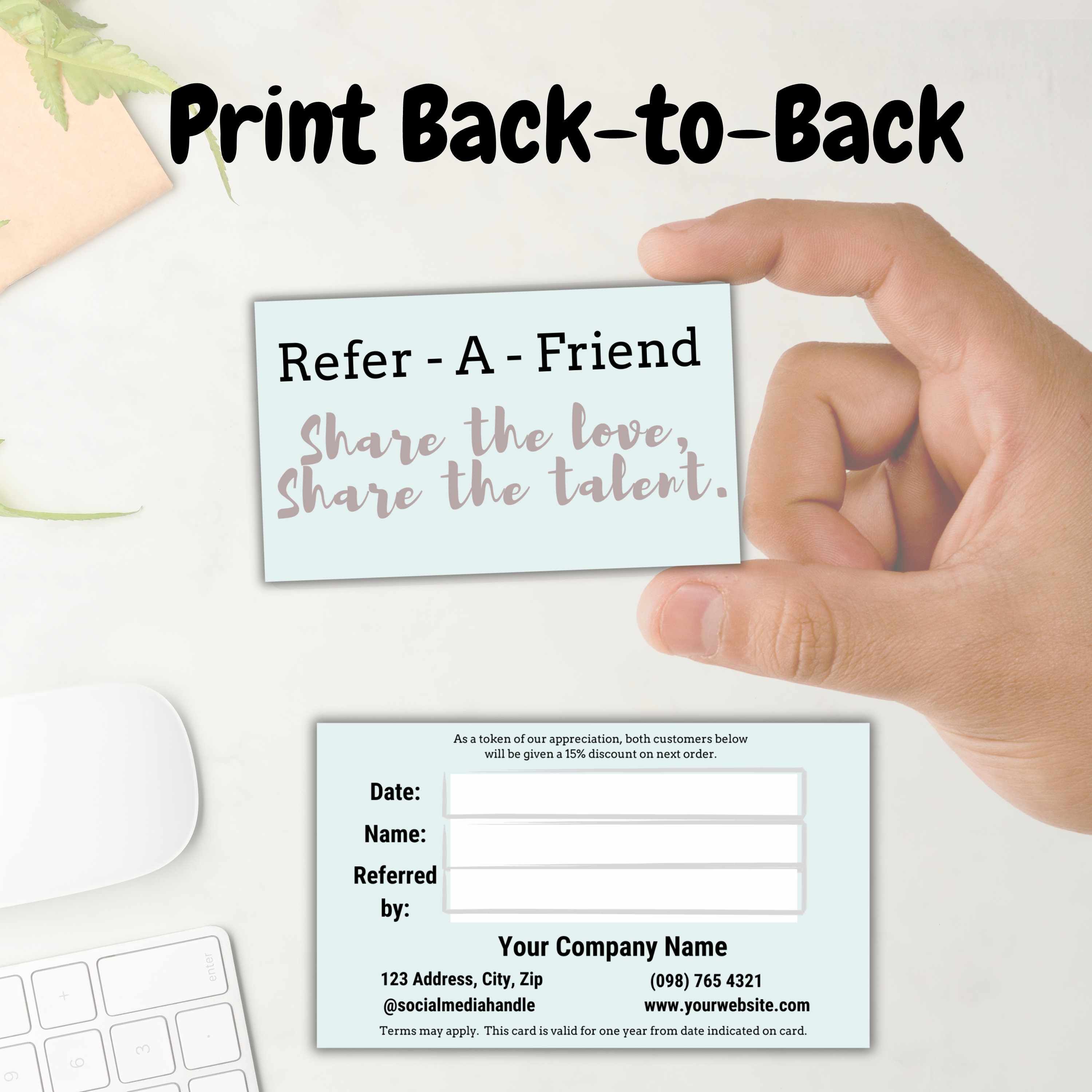 Referral Card, Refer a Friend Card, Canva Editable Referral Card ...