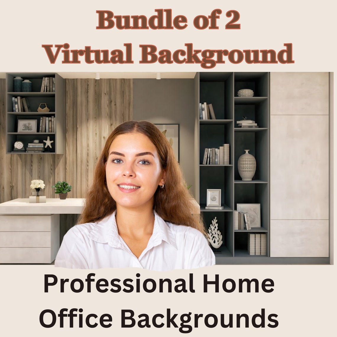 Zoom Background Home Office Bundle of 2, Virtual Zoom Background, Zoom ...