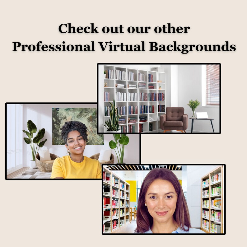 Zoom Background Home Office Bundle of 2, Virtual Zoom Background, Zoom ...