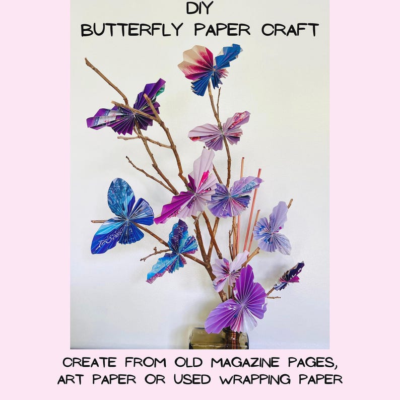 Butterfly Décor, Digital Download Template for Home Decor DIY, Paper ...