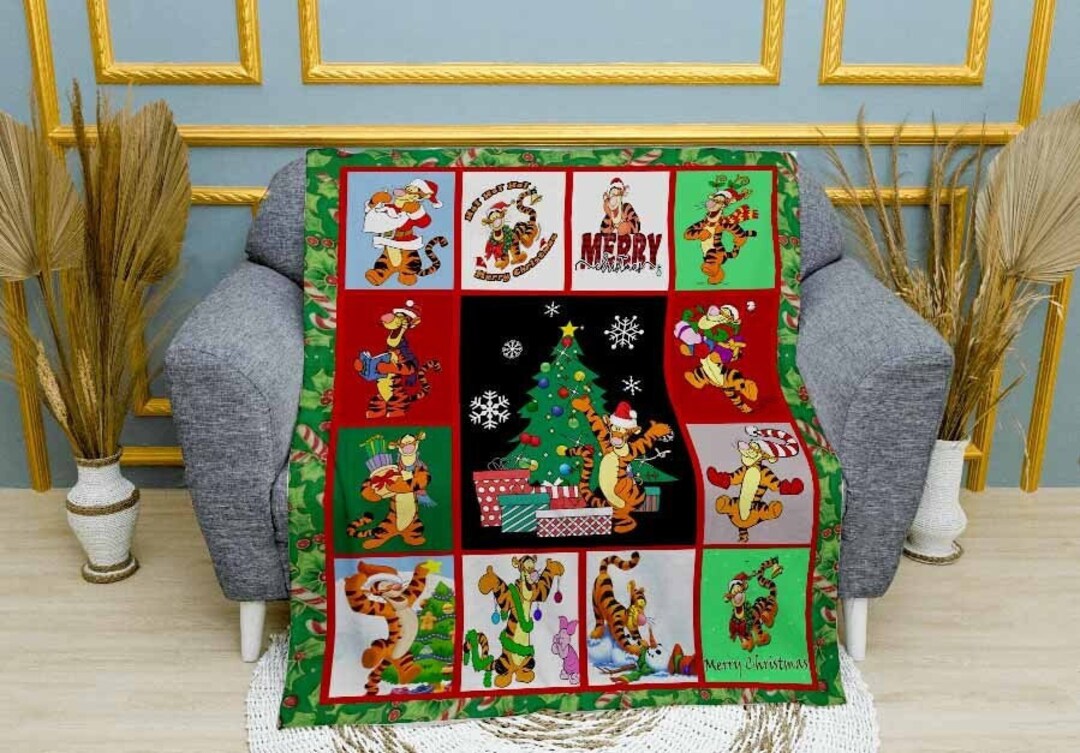 Disney Tigger Christmas Blanket Disney Tigger Xmas Winnie - Etsy