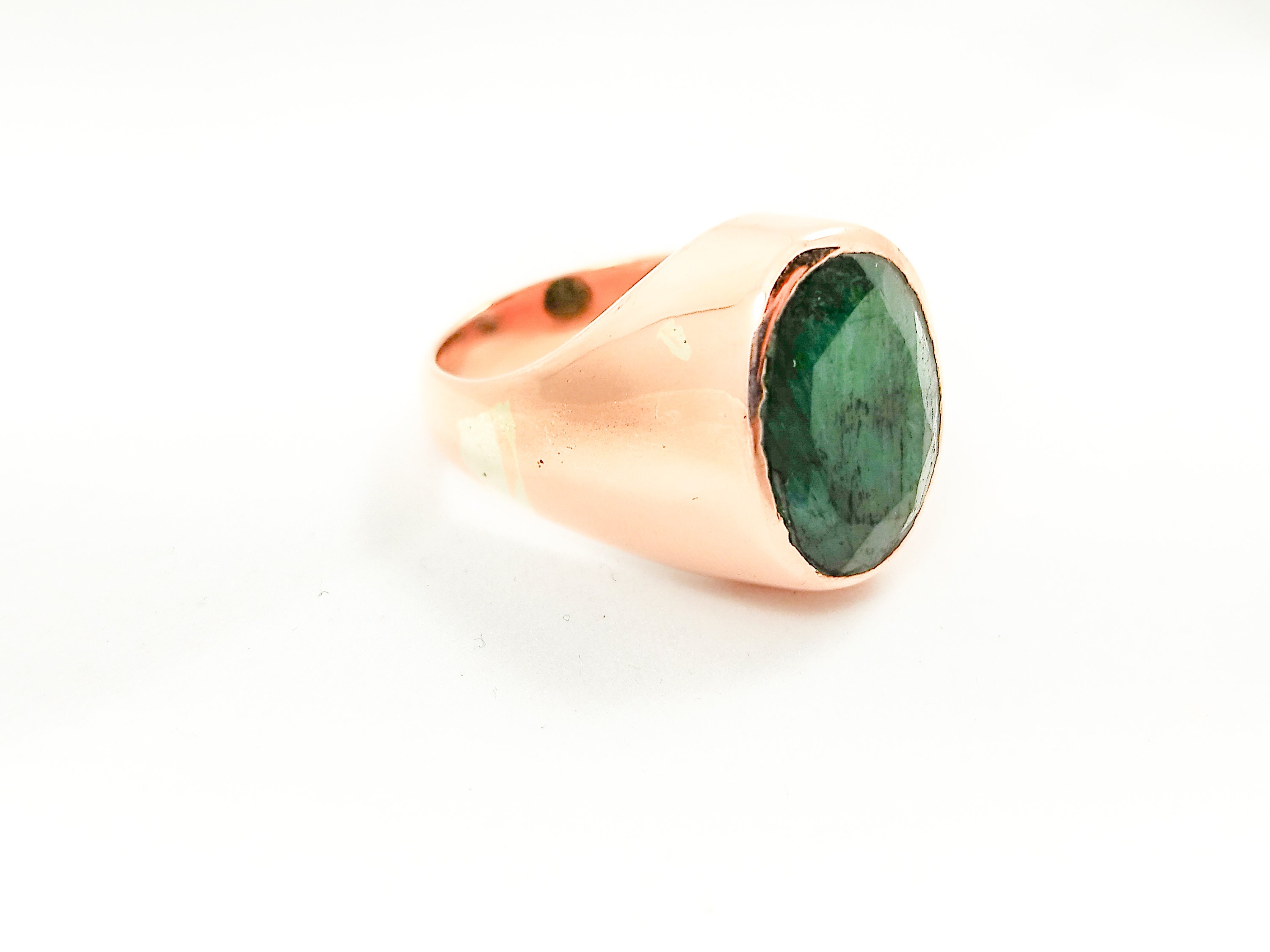 Signet Copper Ring, Sapphire Stone Ring, Handmade Copper Ring, 925 ...