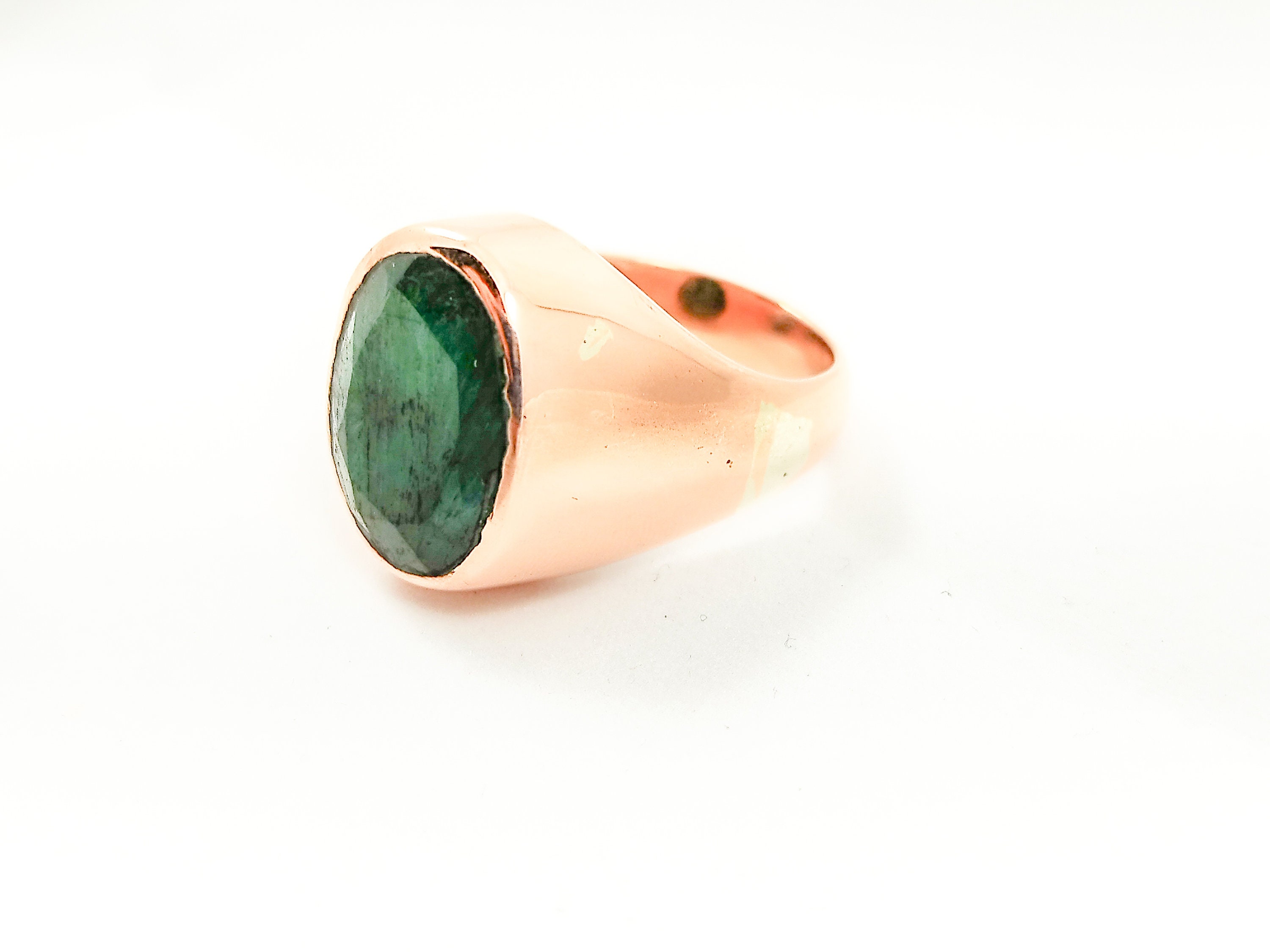 Signet Copper Ring, Sapphire Stone Ring, Handmade Copper Ring, 925 ...