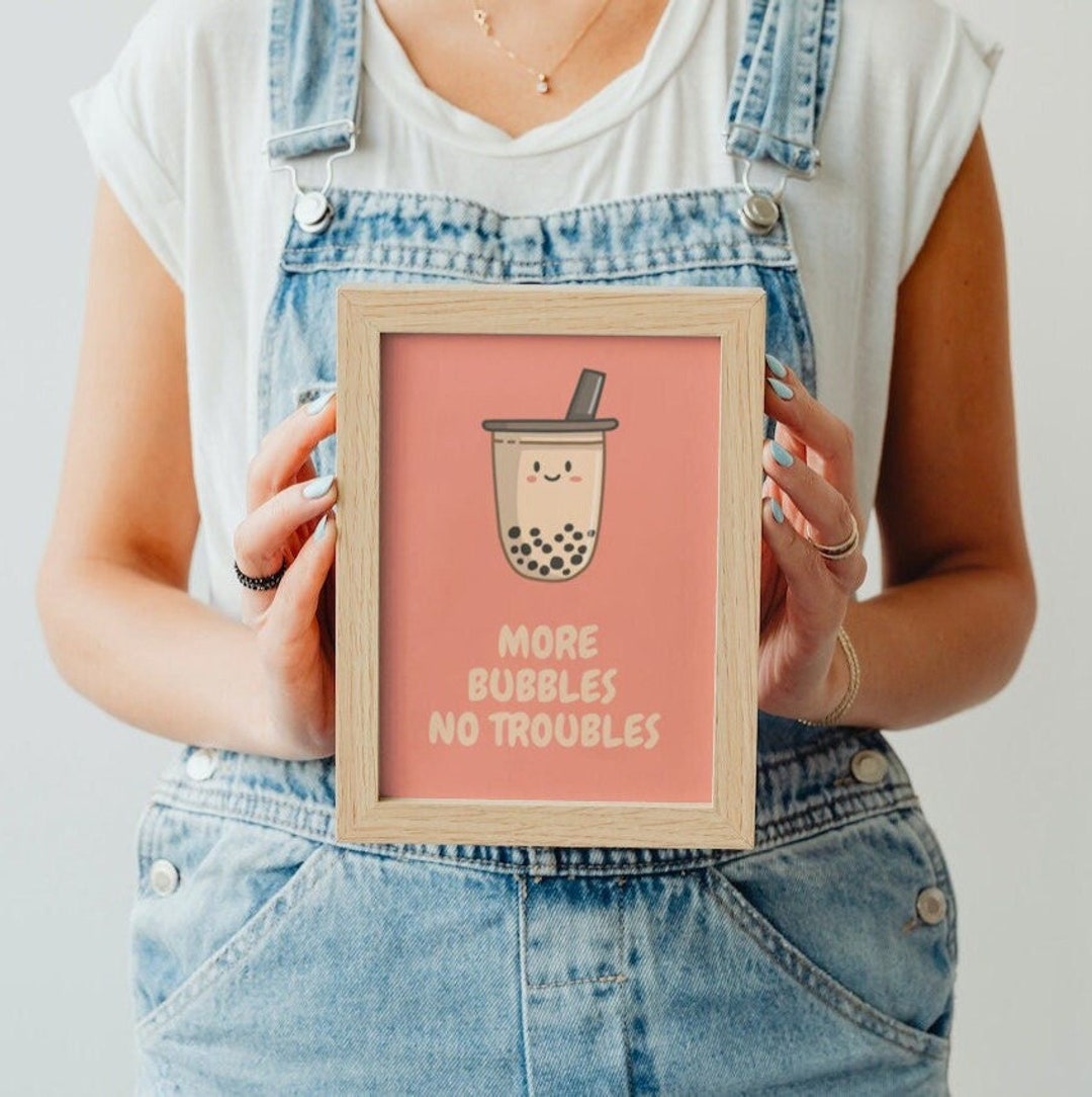 Boba Print Bubble Tea Print Japanese Pink Japanese Food Milk Tea Gift ...