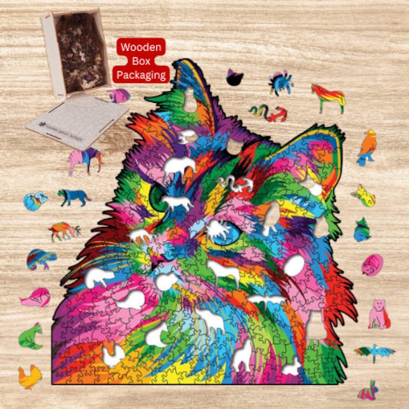 Wood Cat Puzzle - Etsy