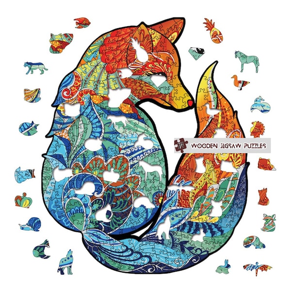 Wood Fox Jigsaw Puzzle - Etsy