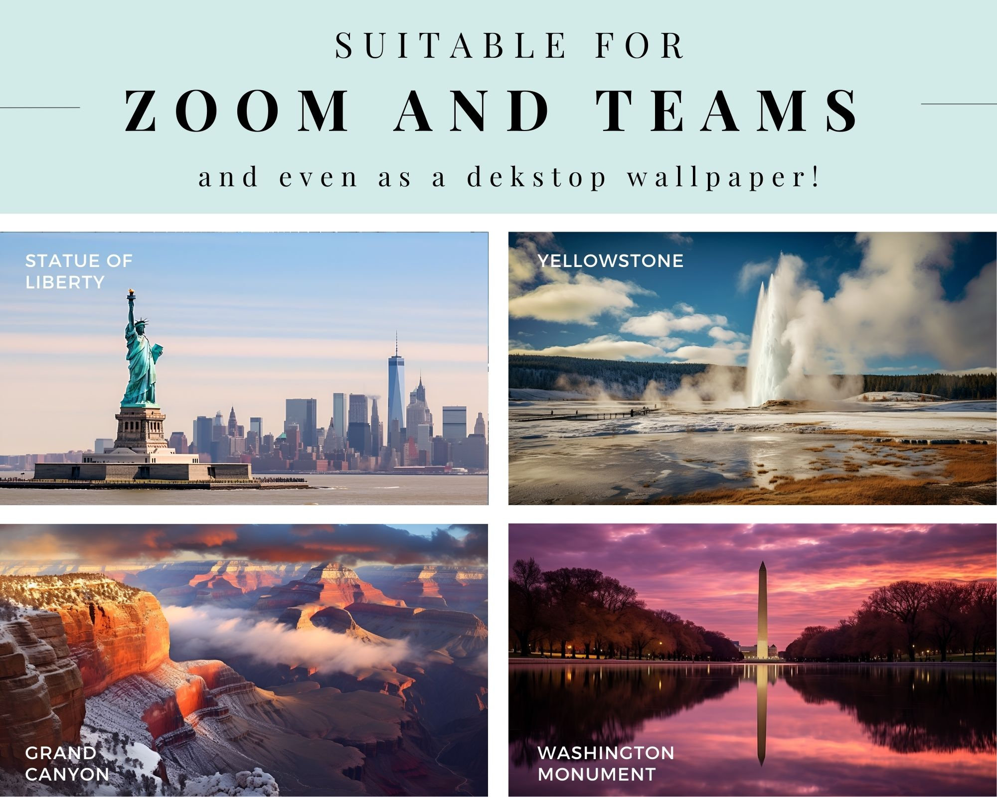 100 USA Virtual Office Backgrounds, Virtual Background for Zoom ...