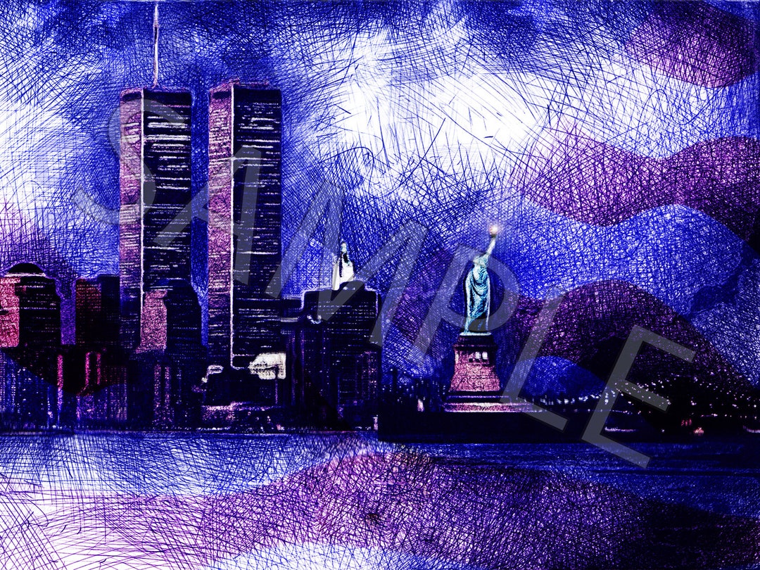 911 New York City NYC Skyline NIGHT Brooklyn Bridge Tribute Lights ...