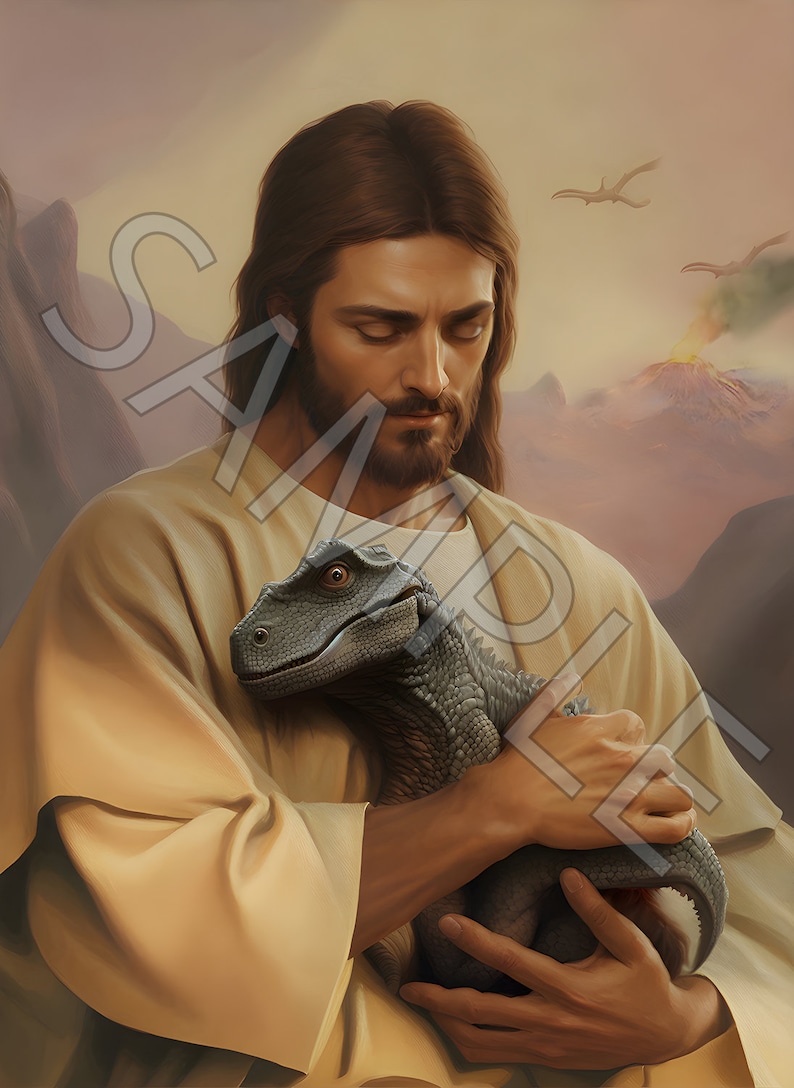 Jesus Christ Loves and Protects Dinosaurs the Raptor Baby Treasure ...