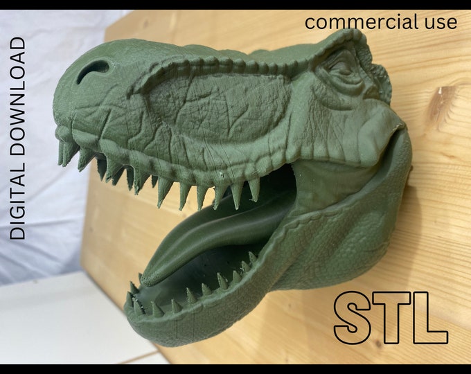 Sell Dino Art: T-rex Skull 3D Print Project as STL With Commercial ...