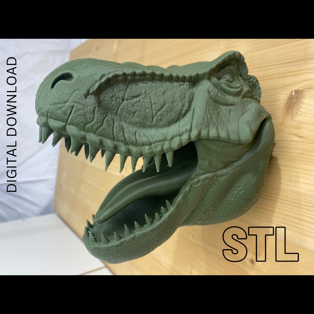 DIY T-rex Head: STL 3D Print File for Impressive Dinosaur Wall - Etsy