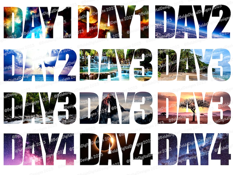 Genesis 1, Days of Creation, Creation Story SVG, Bible Verse Vector ...