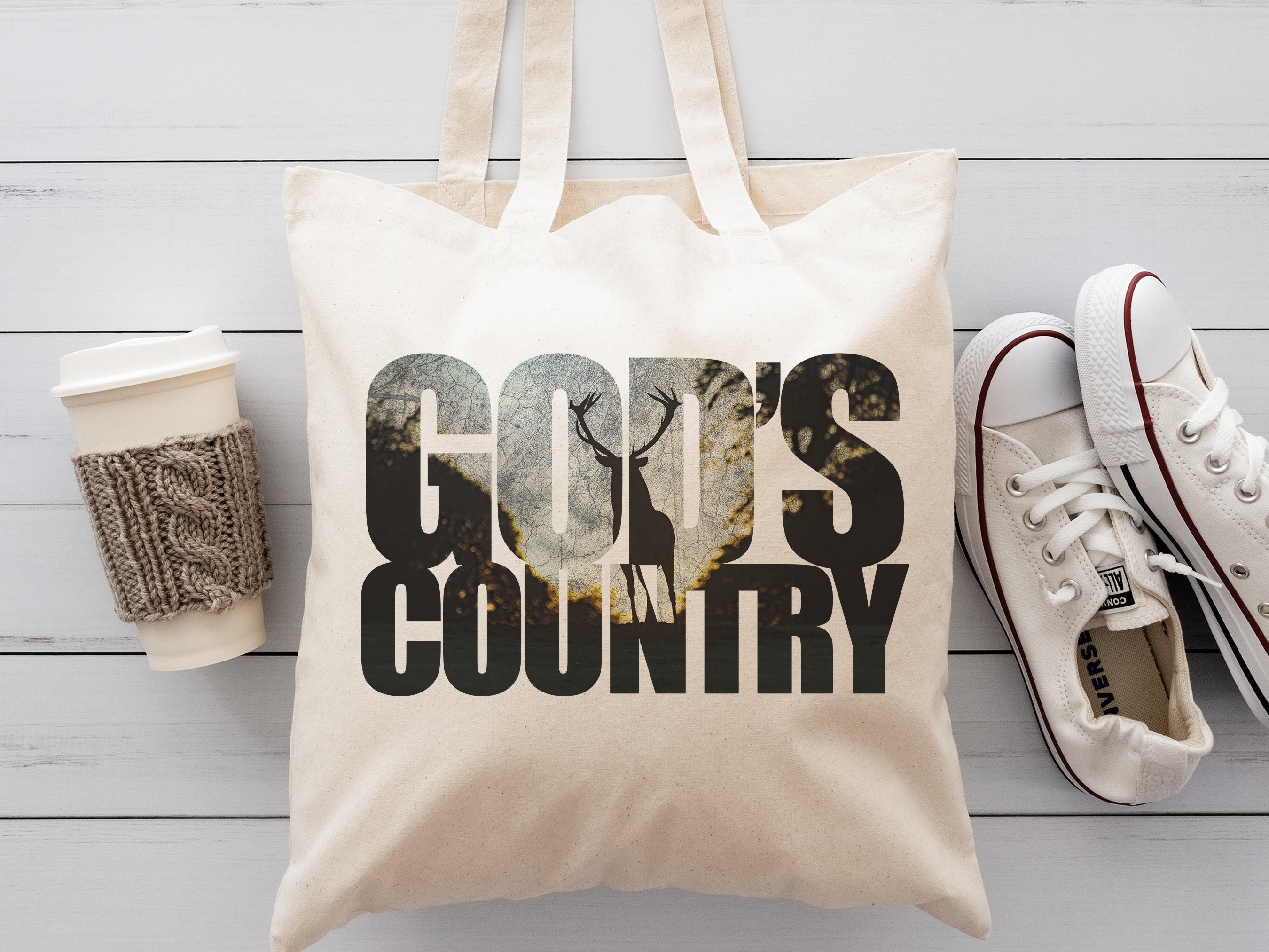 God’s Country SVG, Faith Country Design, Christian T-shirt PNG, Stag ...