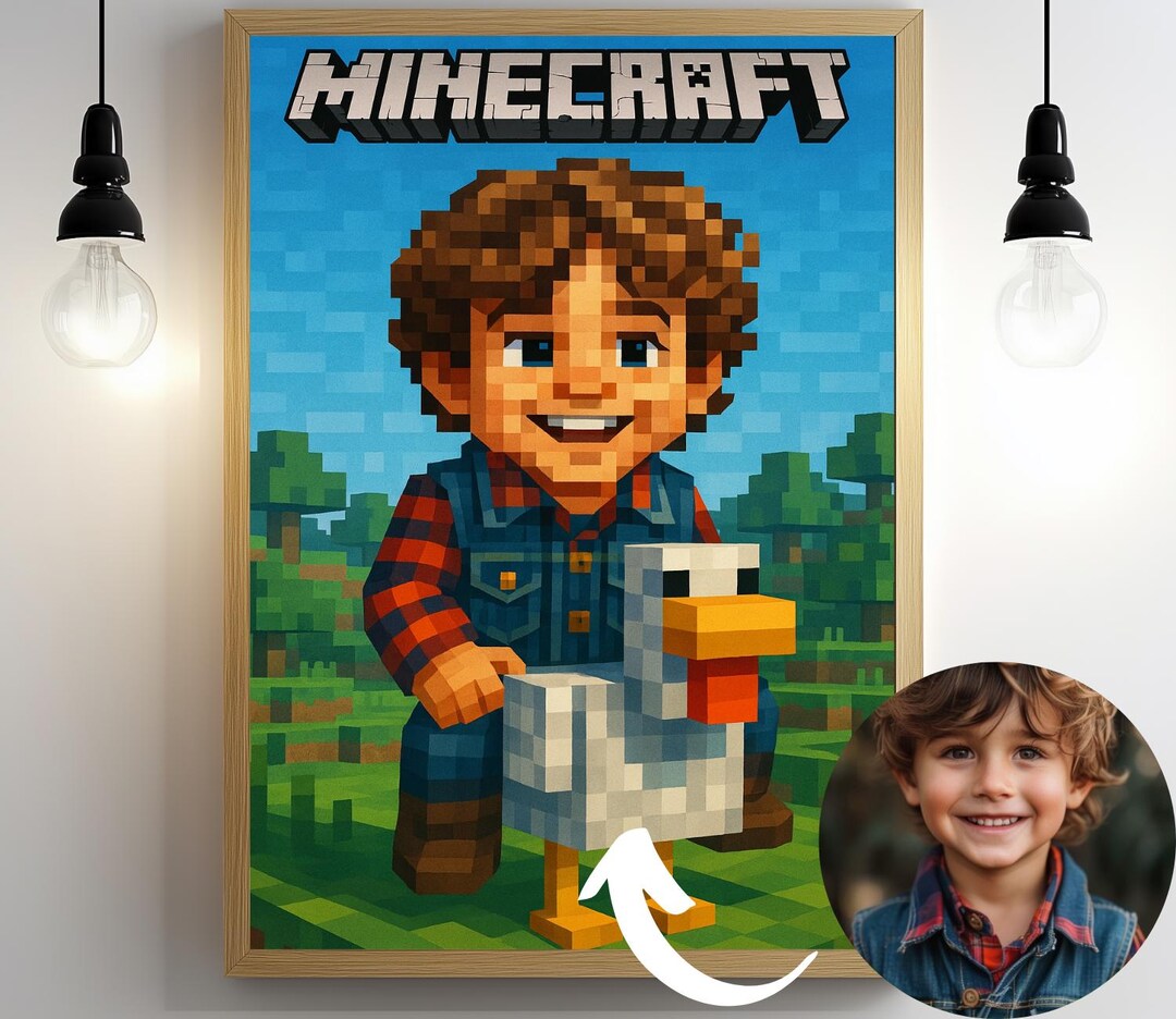 Custom Minecraft-style Portrait on the Chicken From Photo ...