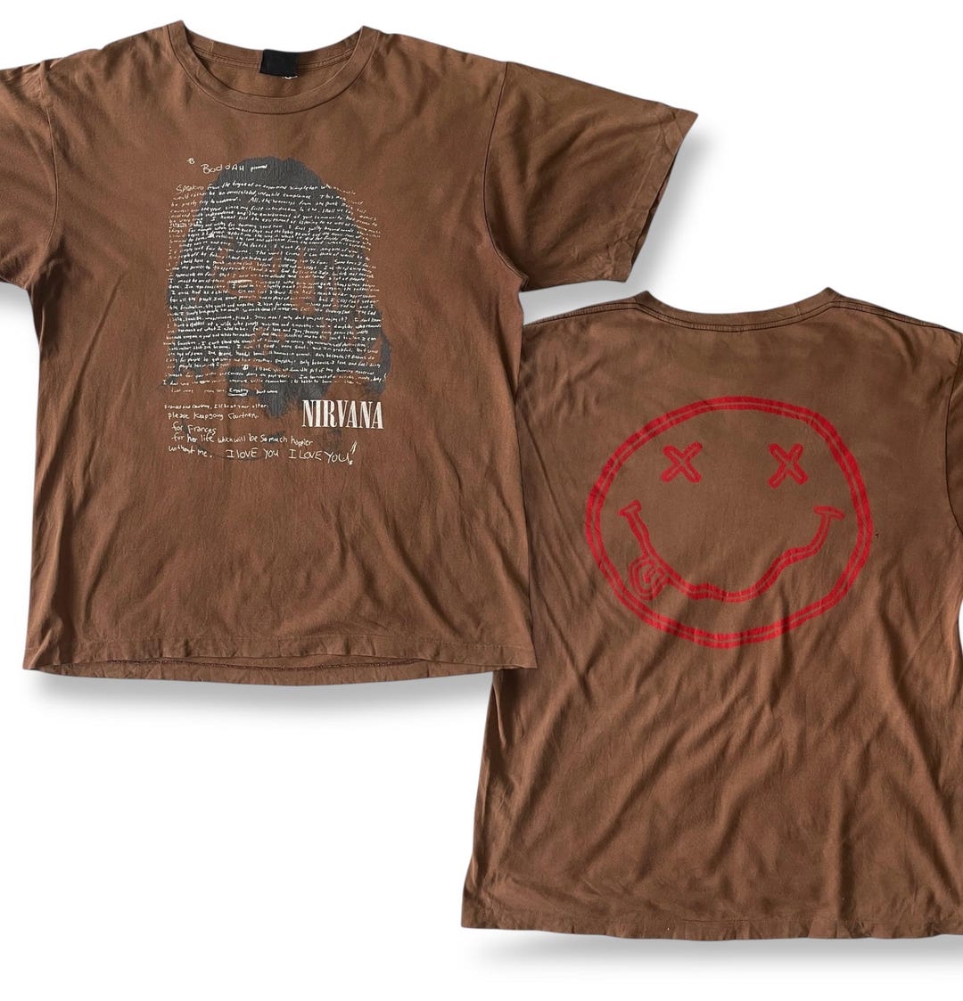 Vintage Nirvana Kurt Cobain Letter Band Tee Big Logo Final Letter ...