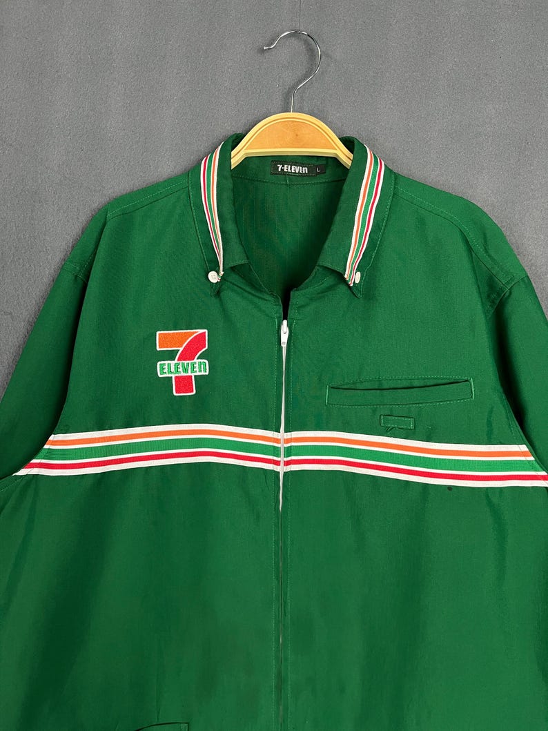 Vintage 7E 7-eleven Workers Uniform Work Wear Multipocket Zipper Long ...
