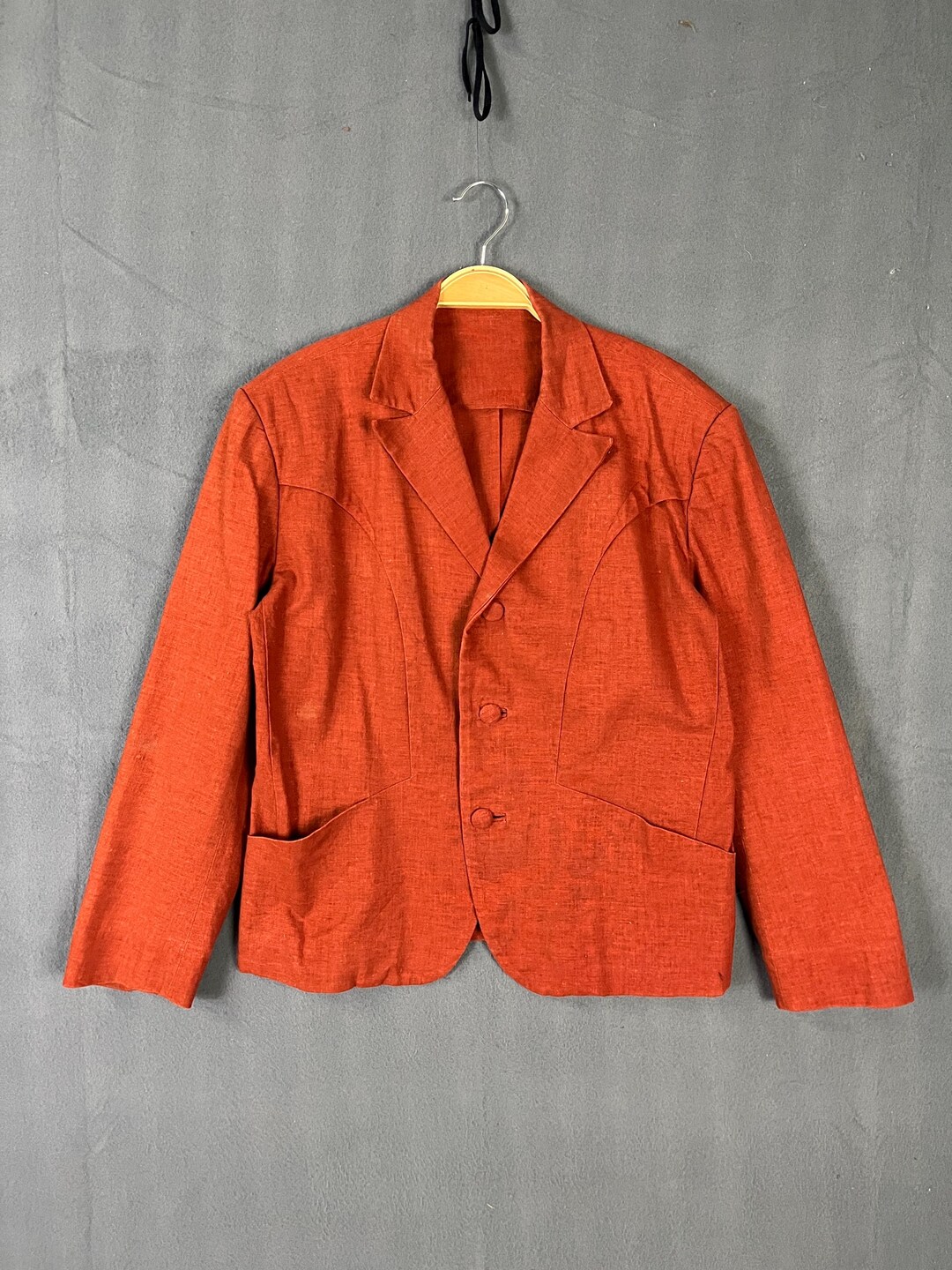 Vintage Yohji Yamamoto Linen Brick Red Blazer Jacket Y’s Coat Japanese ...